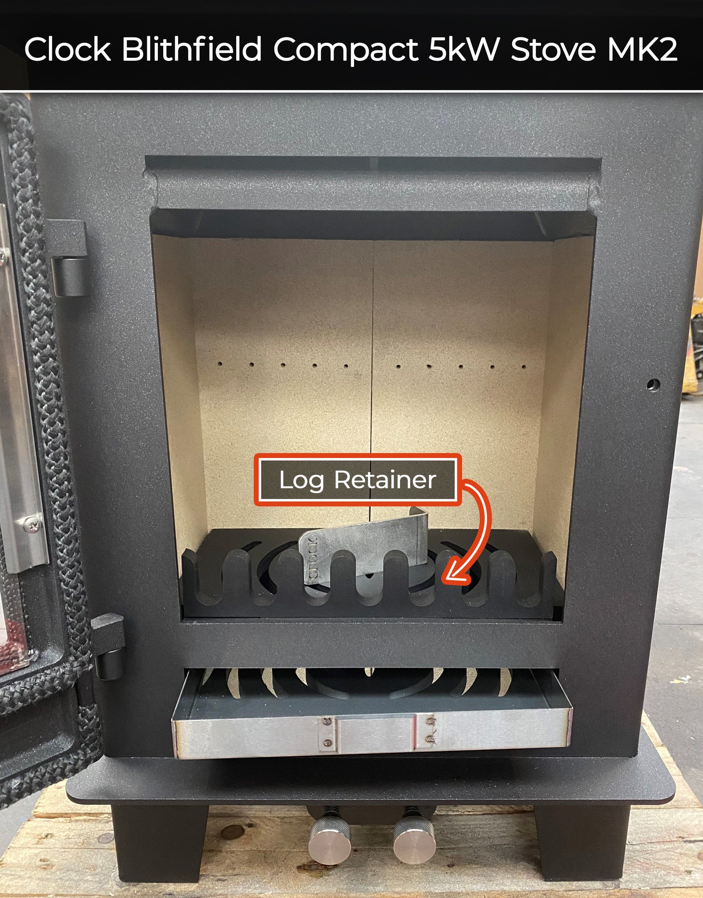 Front Log Retainer - Compact MK2 – Clock Woodburners Spares & Accessories